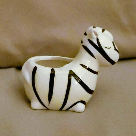 Accents | Zebra Plant Pot Ceramic Animal Planter For Succulents Or Air ...